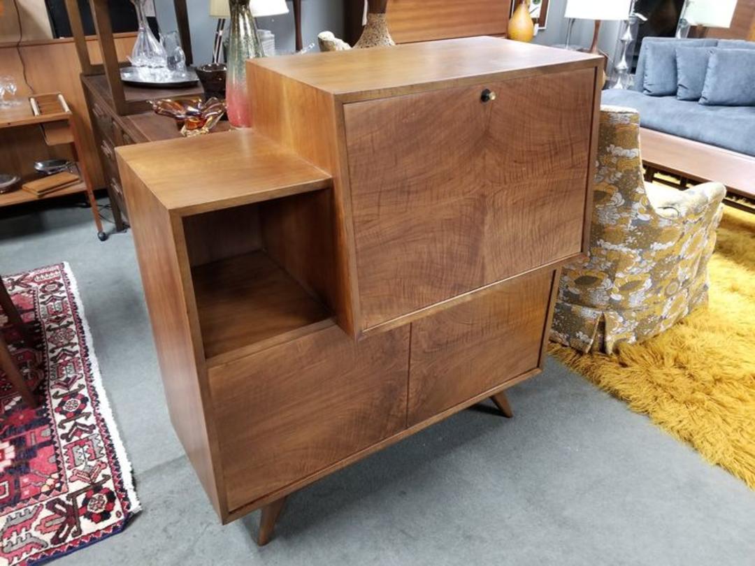 Mid-Century Modern drop front bar cabinet | Peg Leg Vintage ...