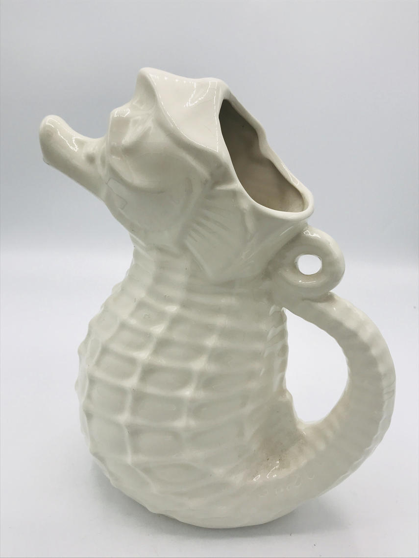 Vintage White Ceramic Seahorse pitcher- Twos Company | JoAnntiques ...