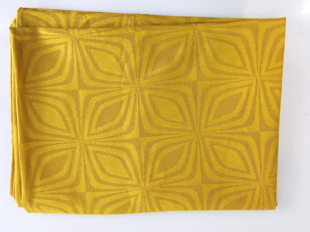 Vintage Abstract Mustard Yellow Tablecloth Textured Geometric Pattern ...