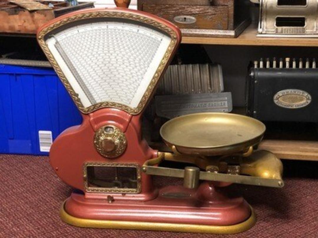 Vintage Toledo Scale, Vintage Red and Gold Scale | Artified Junk Rescue ...