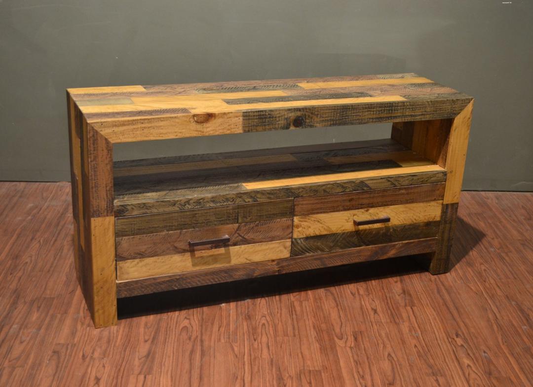 Rustic Solid Wood 55 Inches TV Stand / Media Console / Console Table ...