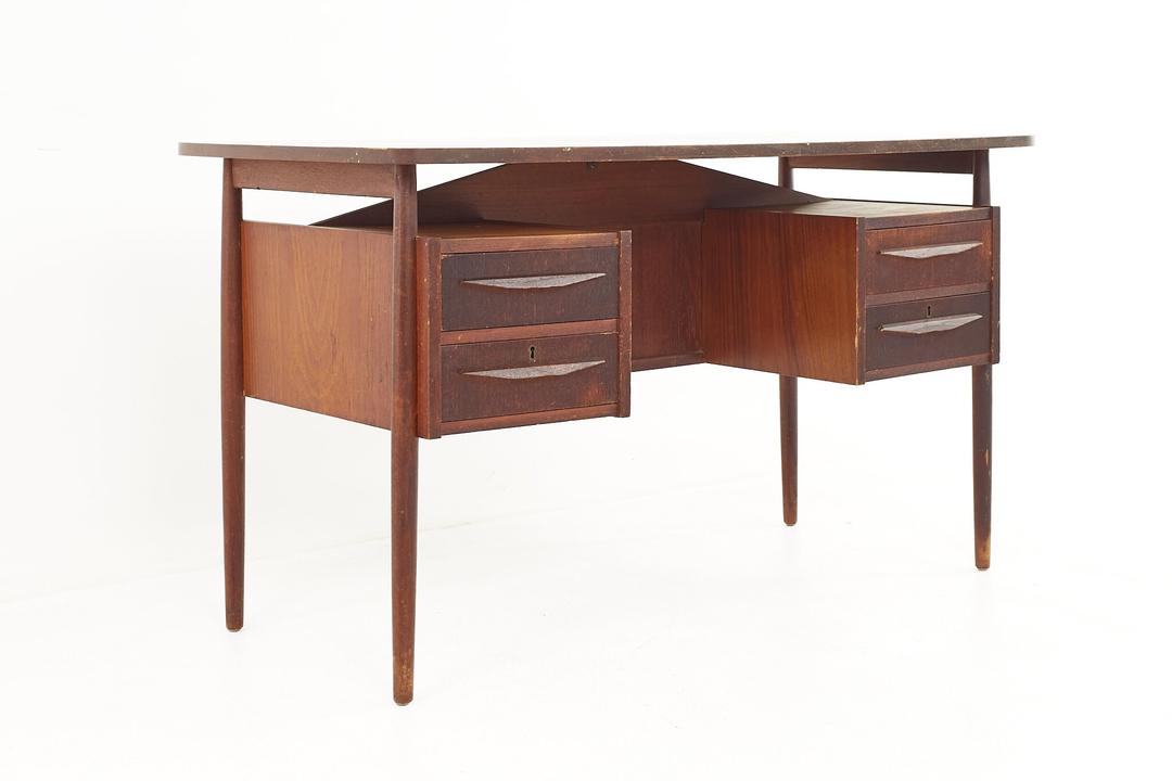 Maurice Villency Mid Century Floating Teak Executive Desk - mcm ...