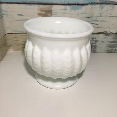 Randall Glass Milk glass planter/bowl with leaf design by | Joyful ...