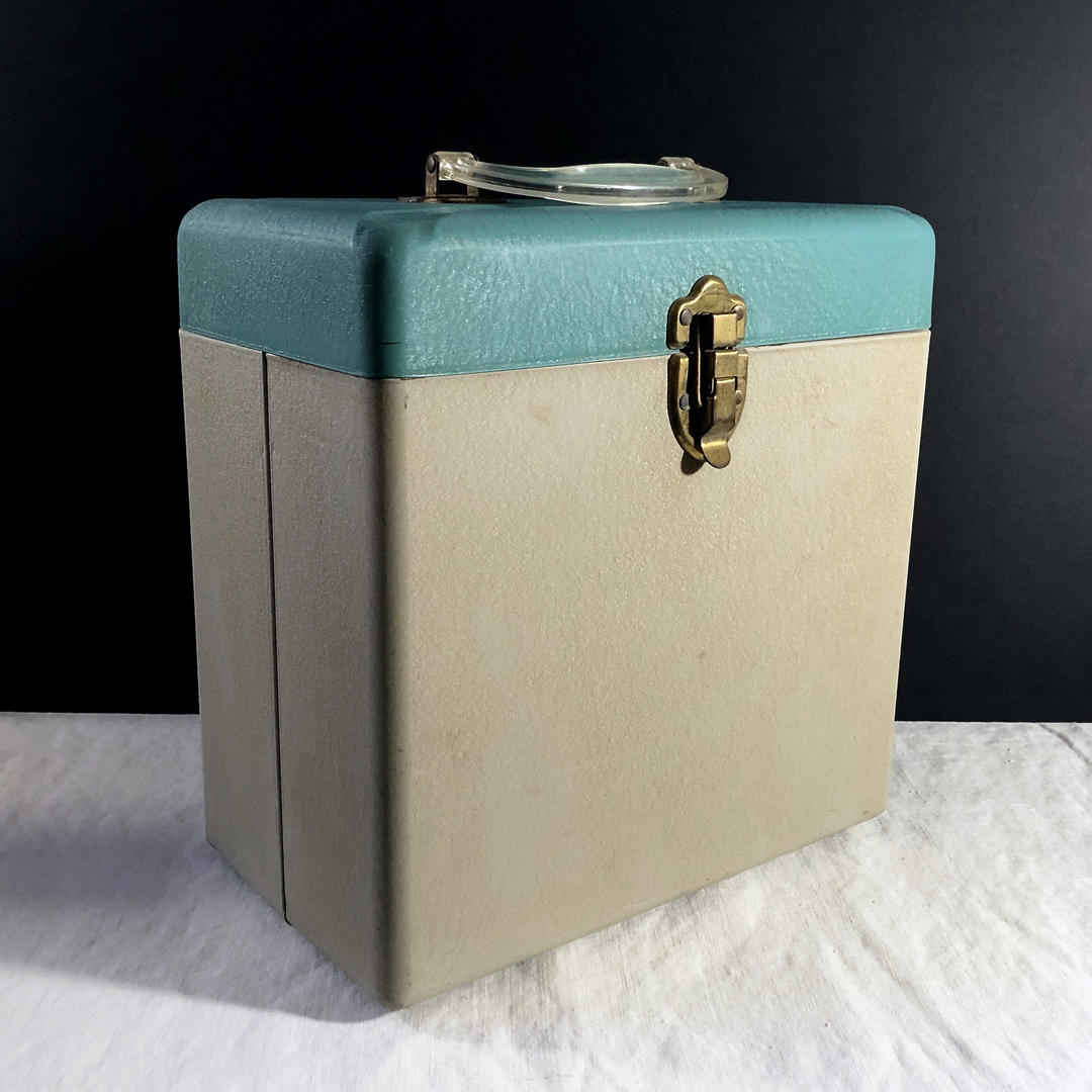 Vintage Metal Suitcase, Carrying Case, Hinged Storage Box w Lid ...