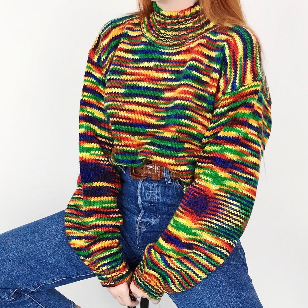 Vintage Rainbow Knit Pullover Sweater | Noteworthy Garments | Atlanta, GA