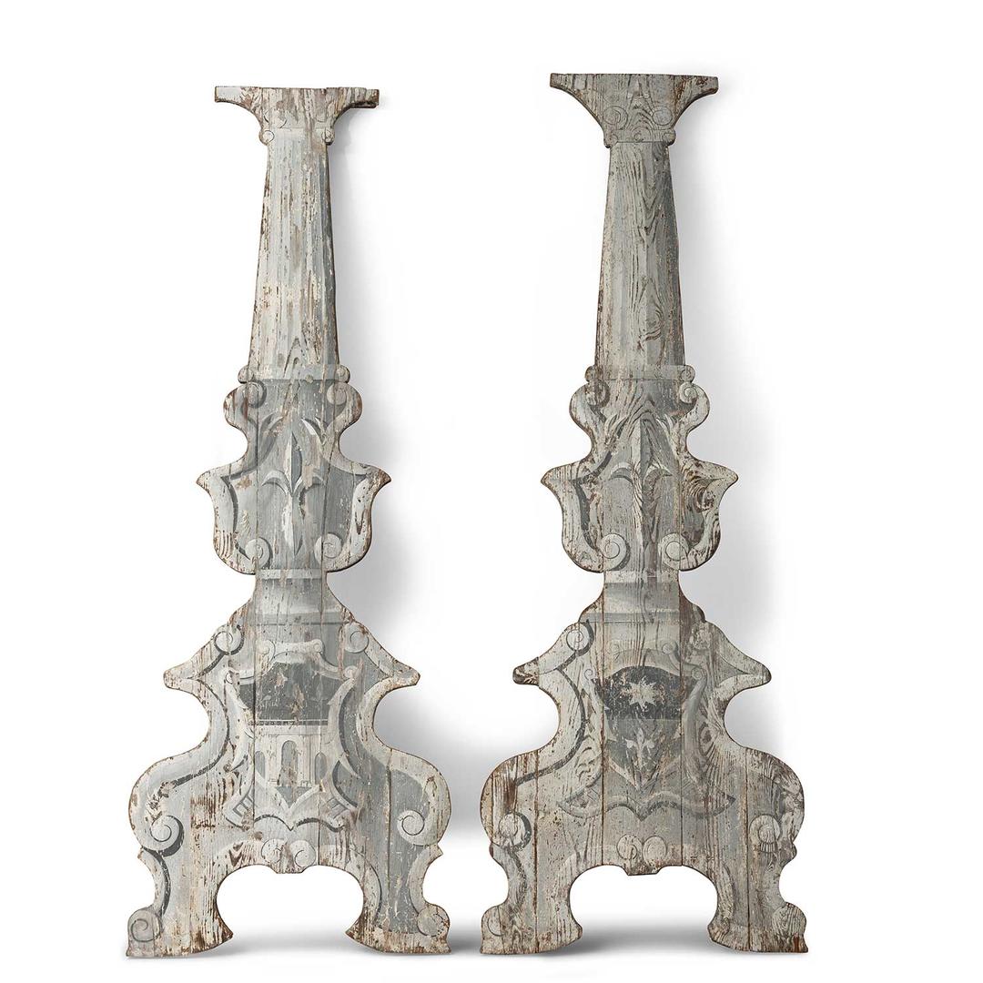 Pair of Antique Italian Rococo Style Stage Set Columns | Eleish Van ...