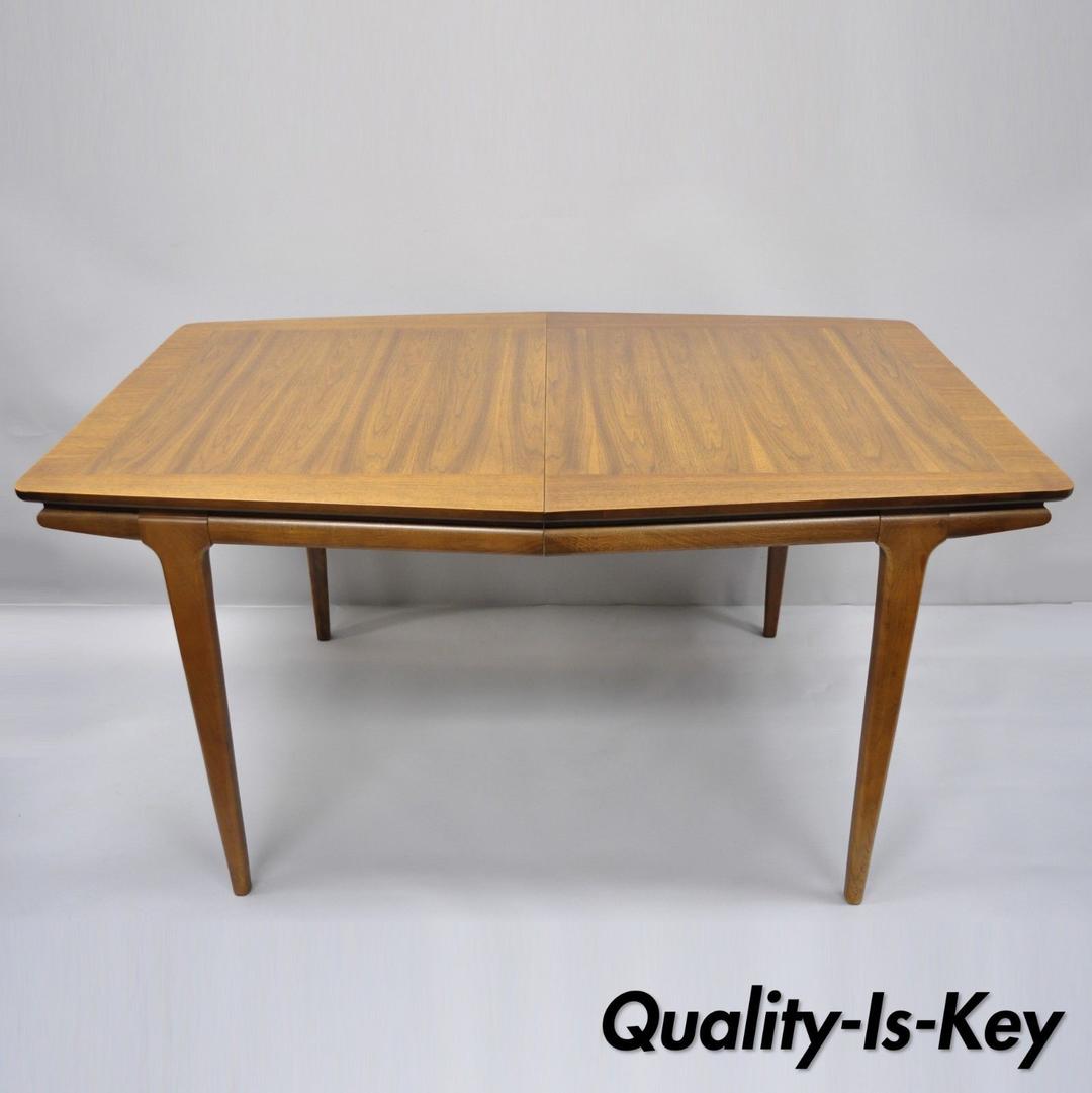 Mid Century Modern Danish Walnut Sculpted Edge Dining Table with 1 ...
