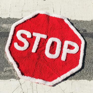 Vintage STOP Traffic Sign Rug | Odd Eye | East Village - New York, NY