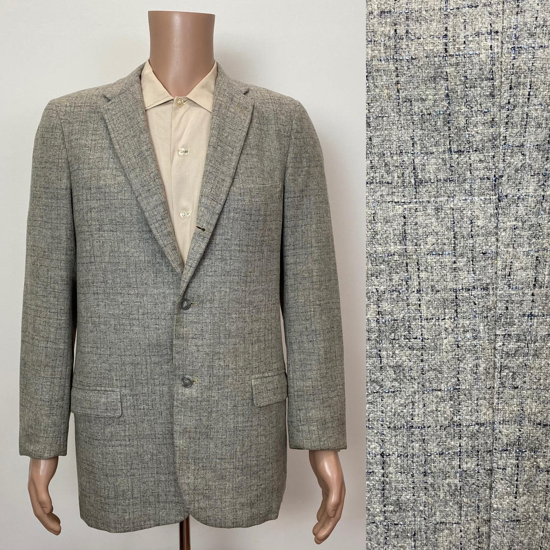 Vintage 1950s Sport Coat 50s Jacket Flecked Rockabilly Blue and ...