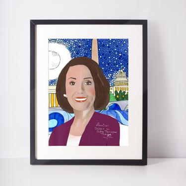 Nancy Pelosi Girl power fan art wall art cubicle decor | Violet Red ...