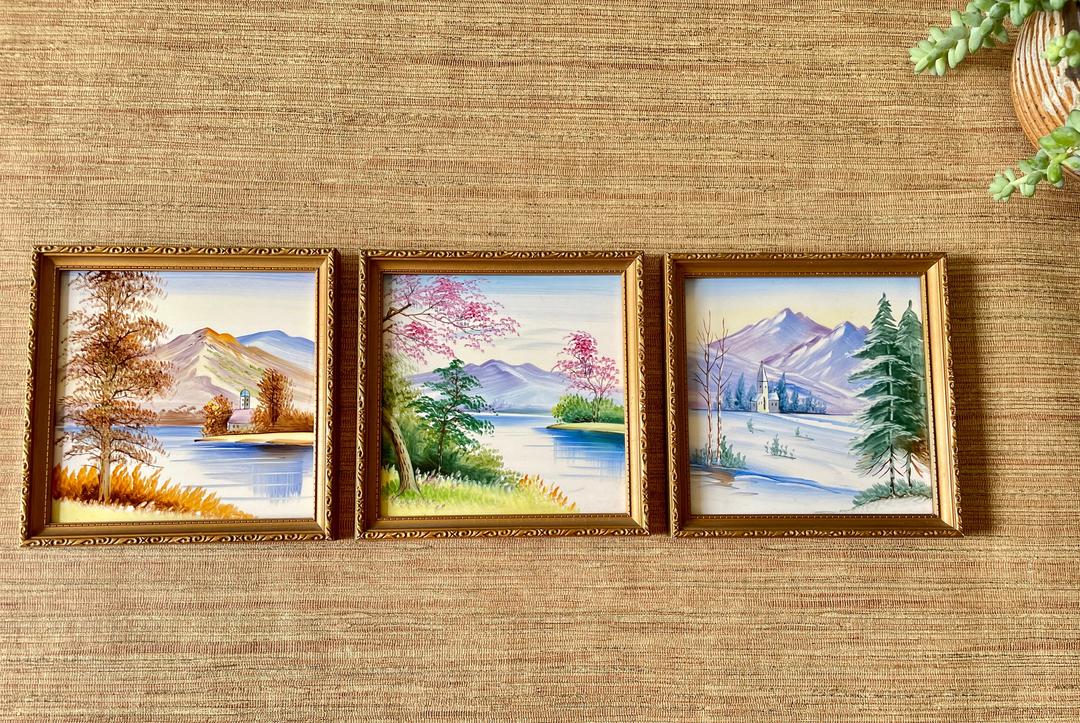 Vintage Tile Art - Hand Painted Framed Tile Art - | Soulful Vintage ...