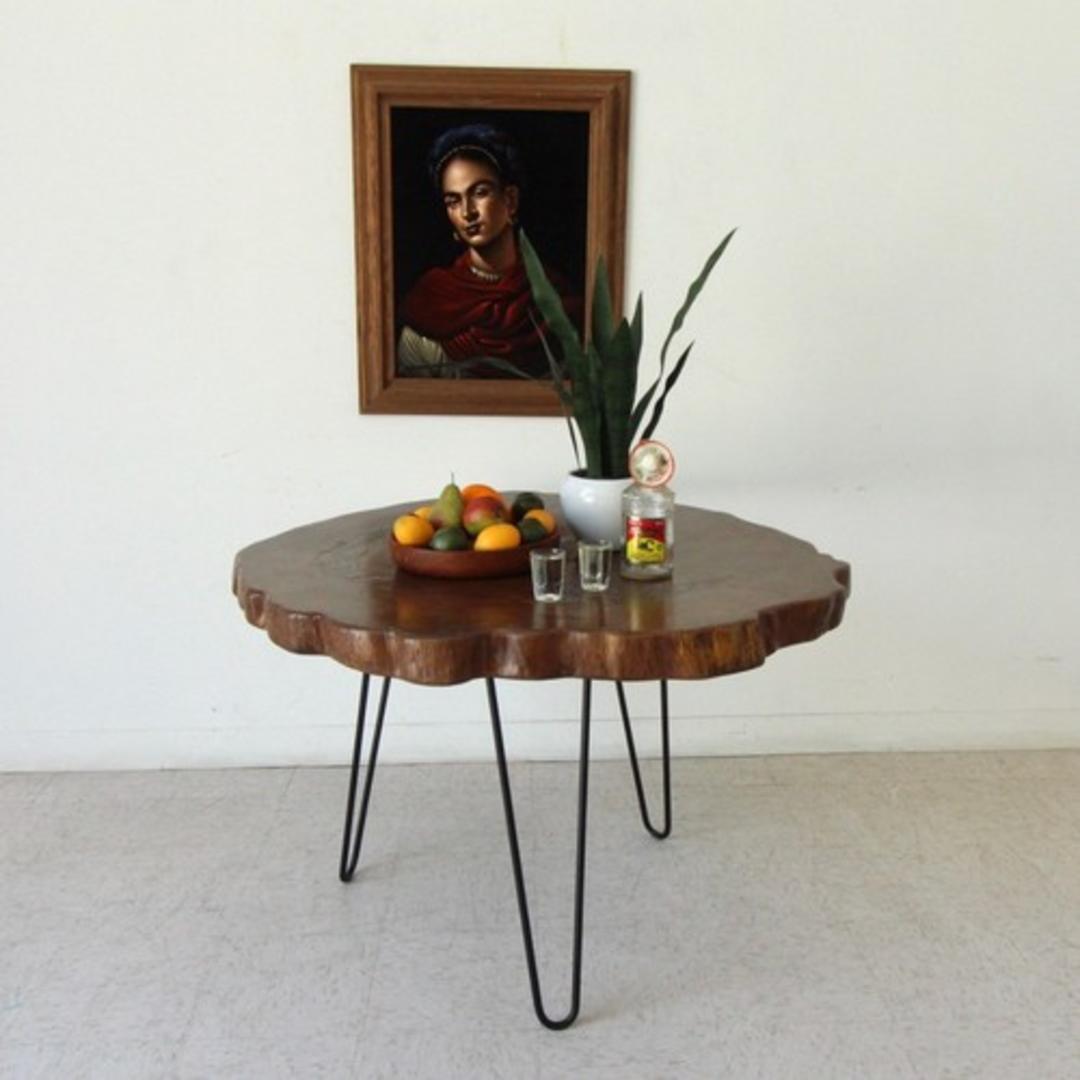 Solid One of a Kind Tree Slab Dining Table on | Sunbeam Vintage ...