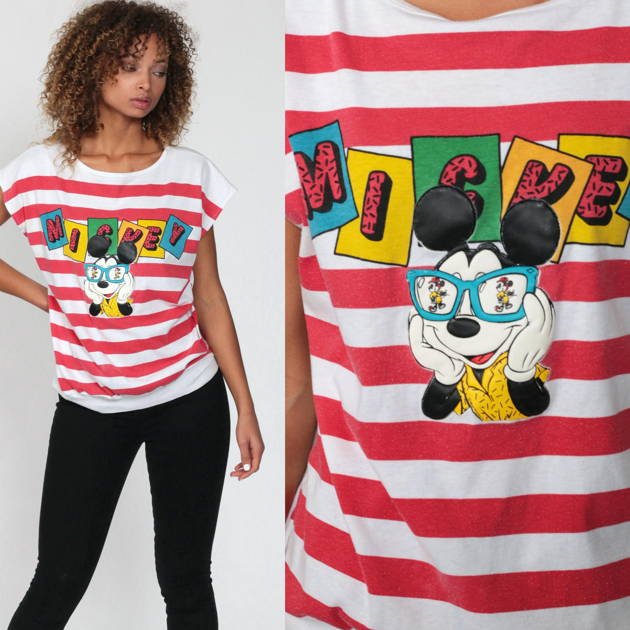 Mickey Mouse Shirt 80s STRIPED Shirt Walt Disney | Shop Exile - Tucson ...