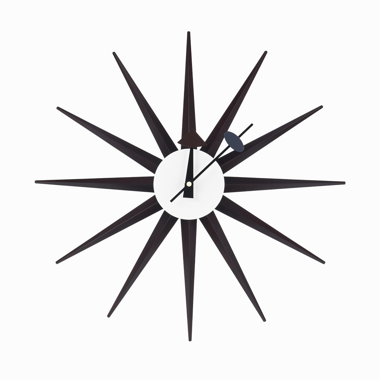 George Nelson Starburst Wall Clock Dark Brown Mid | Vintage Inquisitor ...