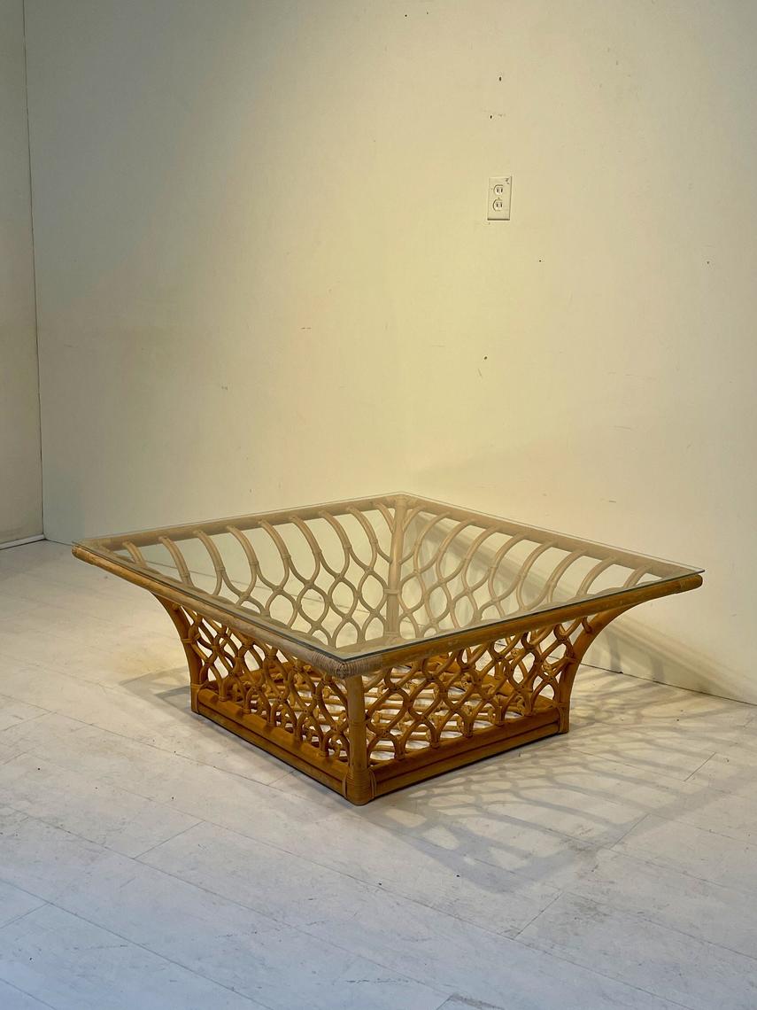 Woven Rattan Square Coffee Table | Xcape | Long Beach, CA