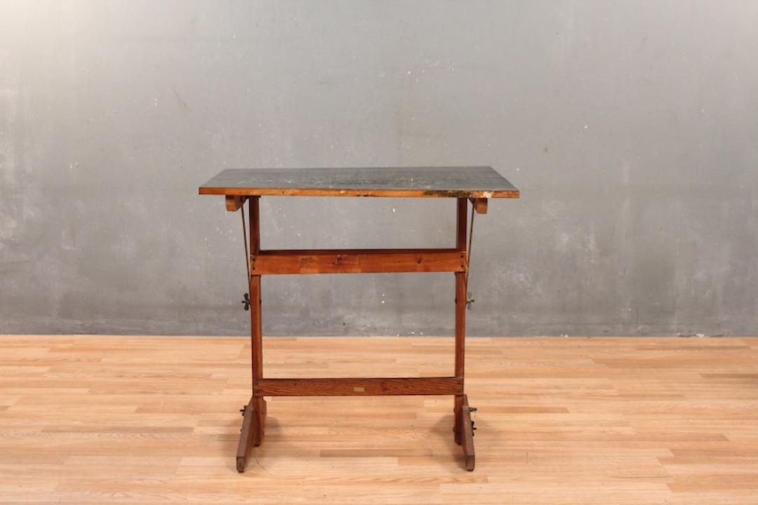 Compact Black & Pine Drafting Table | Furnish Green | Midtown Manhattan ...
