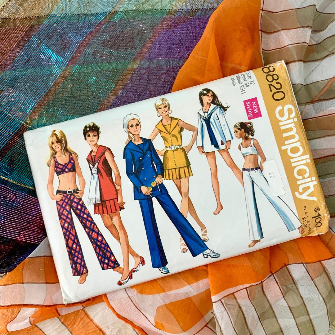 Vintage Sewing Pattern, Simplicity 8820, Wide Leg Pants, Jeans, Mini ...
