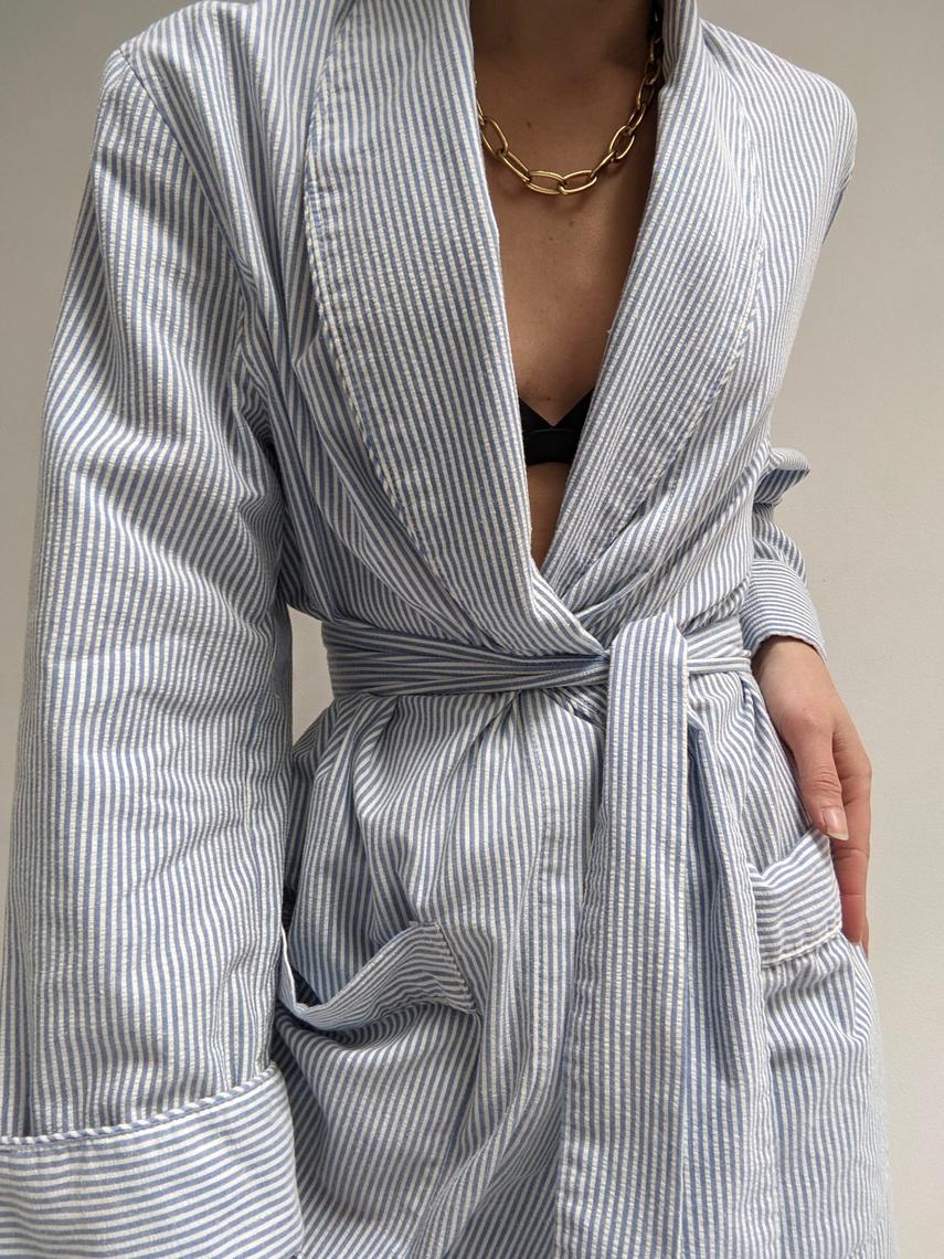 Vintage Blue Seersucker Robe | Na Nin | Richmond, VA