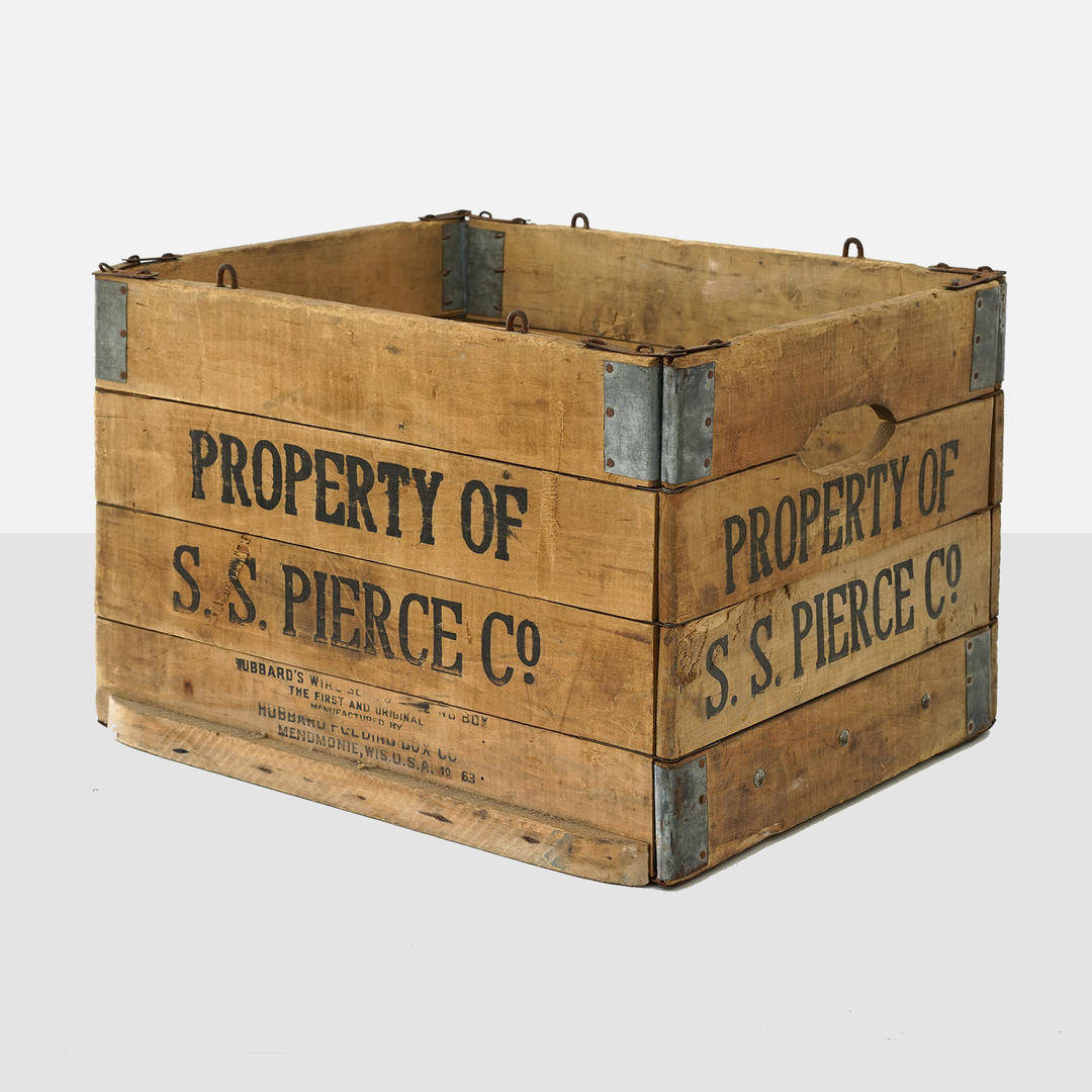 antique folding wood crate, s.s. pierce co. folding wood | Pulp ...