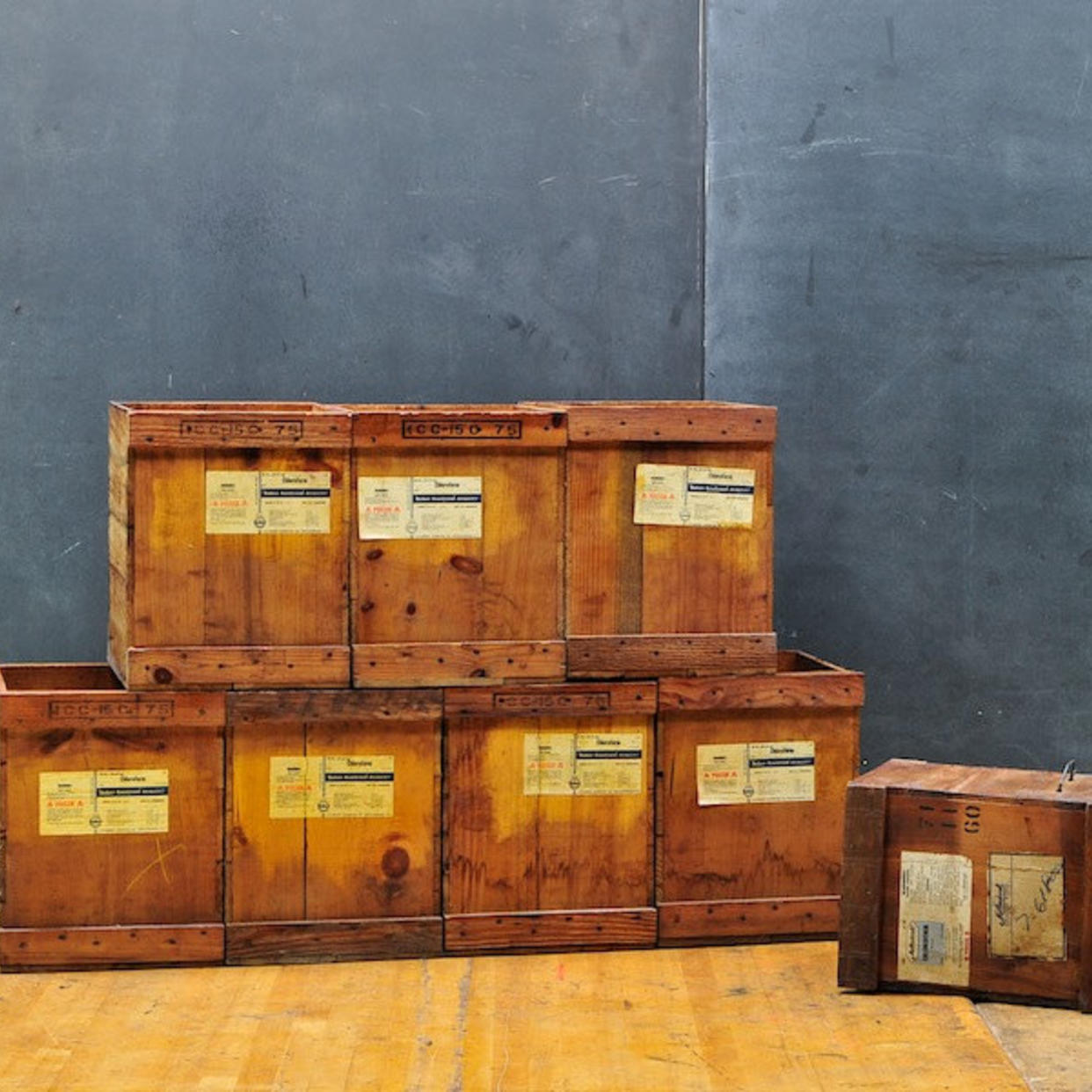 Antique Wooden Chemical Crates Mid-Century Box Cubby Shelf | Brain ...