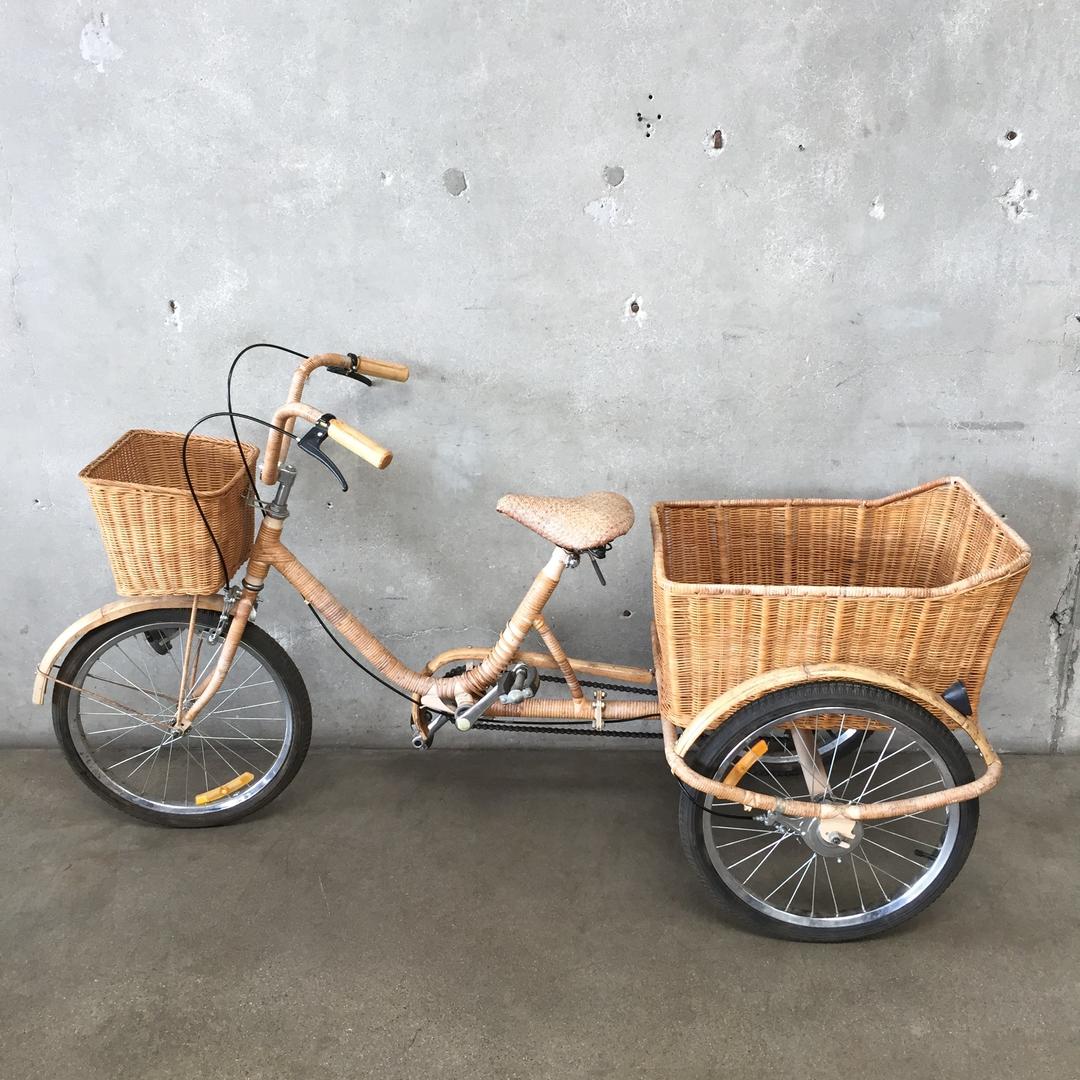 Vintage Bamboo/Wicker 3 Wheel Bicycle | Urban Americana (Home Decor ...