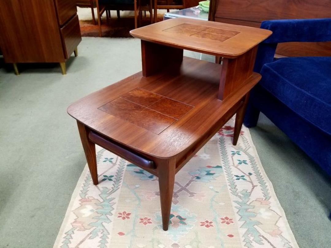 Mid-Century Modern walnut step table | Peg Leg Vintage | Beltsville, MD