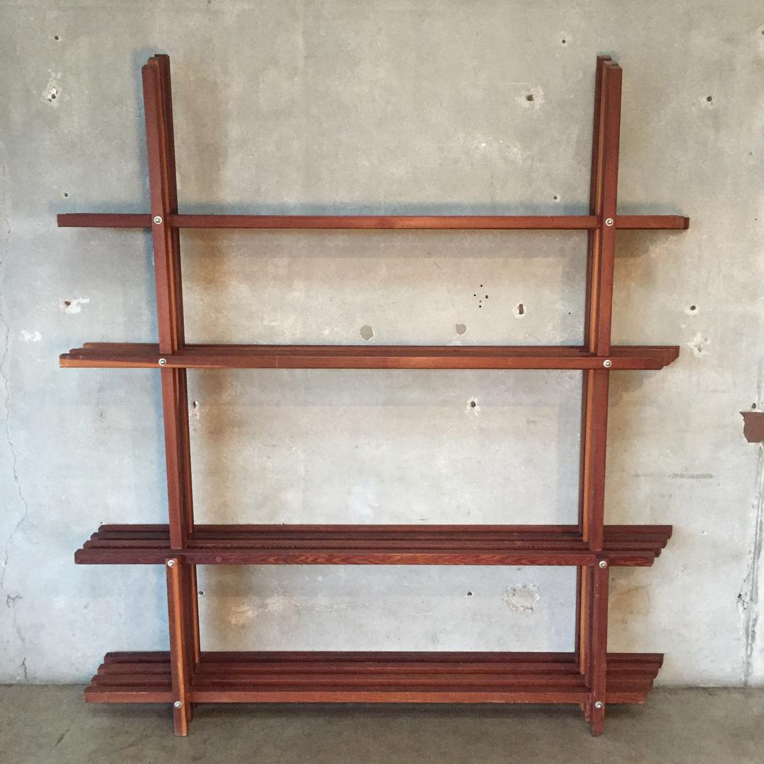 Vintage Mid Century Slat Wood Shelving Unit | Urban Americana | Long ...