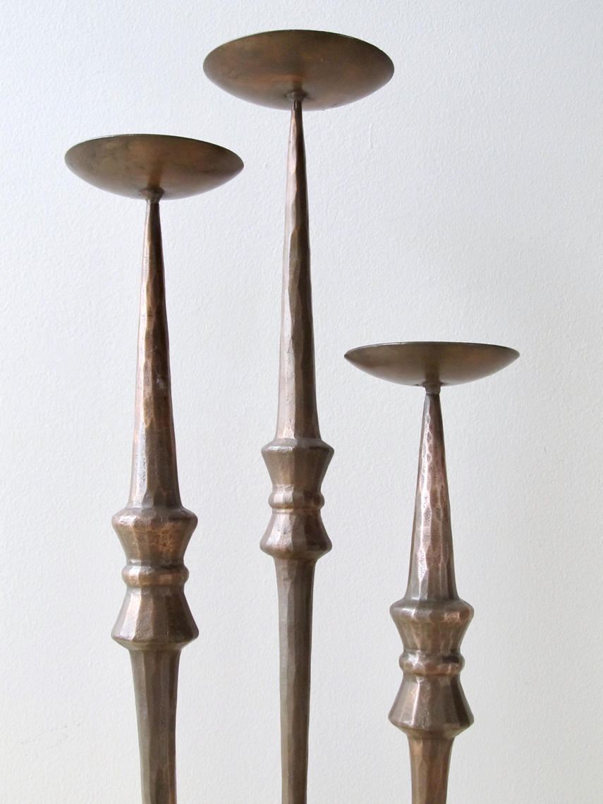 hammered copper candle holders - graduated set of three tall | Ione's ...