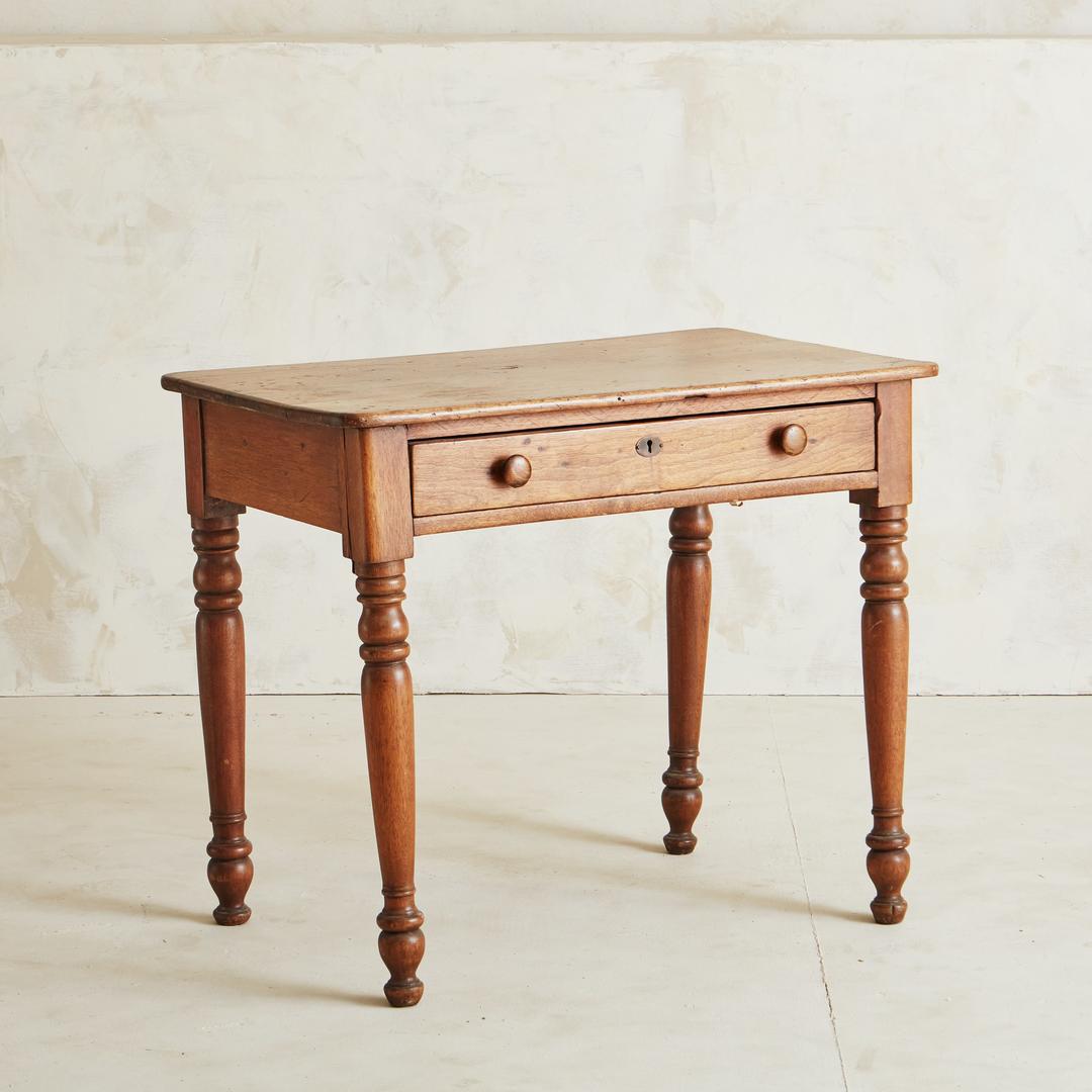 Antique Pine Wood Entry Table, 1900s | South Loop Loft | Chicago, IL