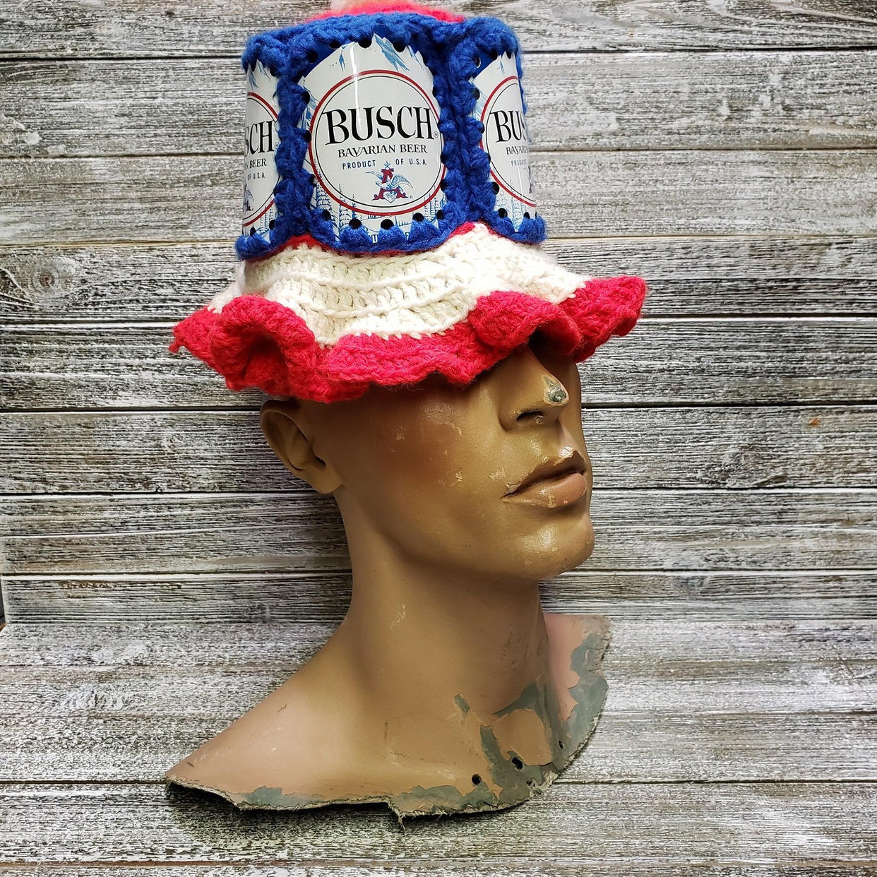Vintage Busch Beer Can Hat, Anheuser Busch Bucket | A GoGo Vintage ...