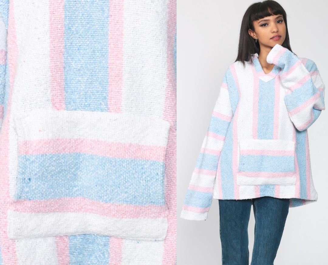 Pastel Drug Rug Striped Hoodie Jacket Hooded Sweatshirt Pullover 90s ...