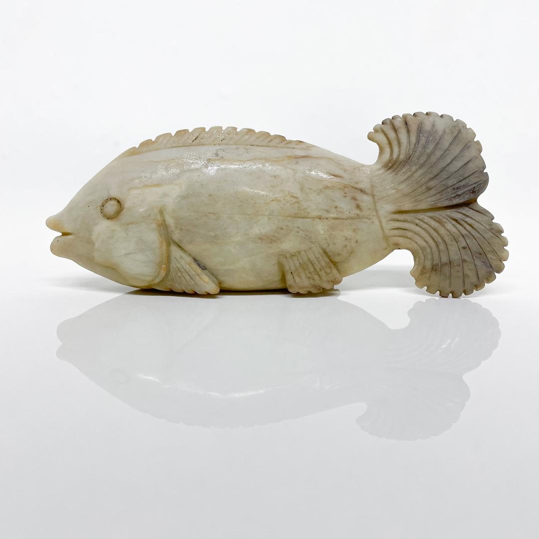 Fine Antique Chinese Jade Fish Sculpture Figurine | Ambianic | San ...