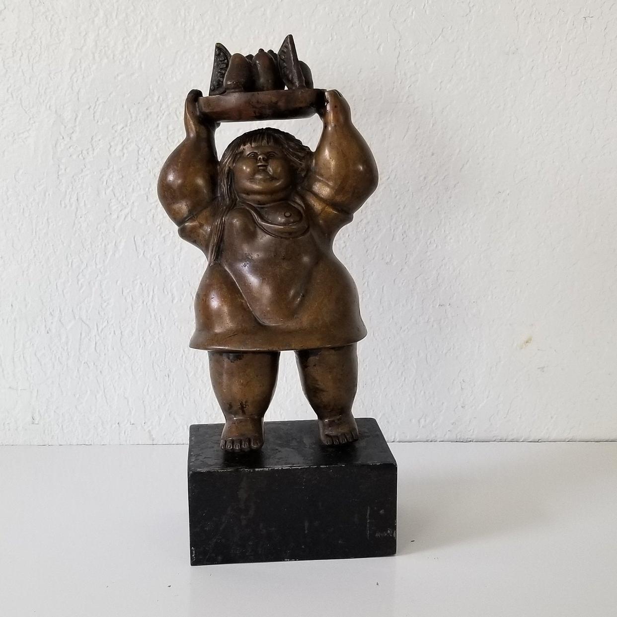 Fernando Botero Style Female Bronze Sculpture . | Miami Vintage Decor ...