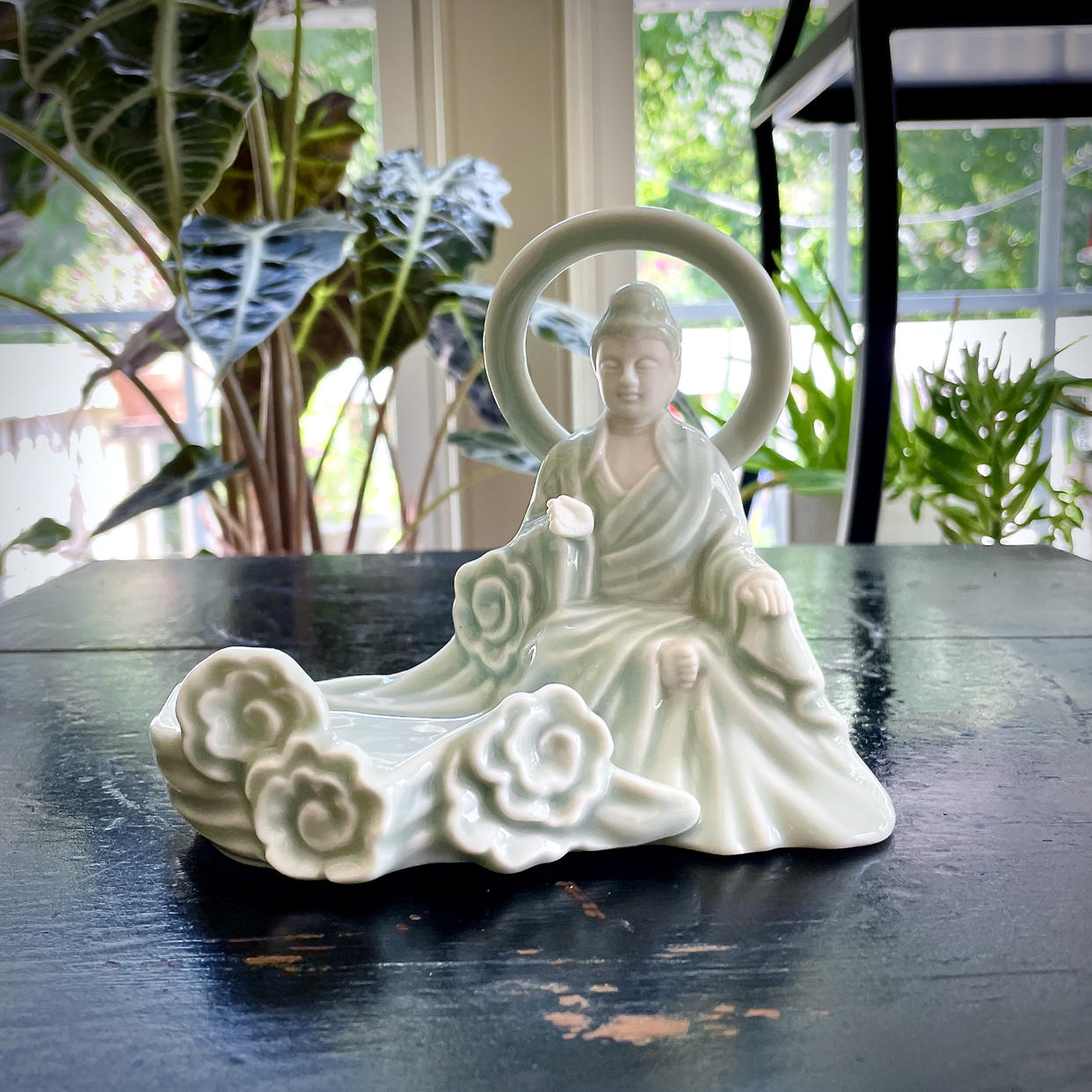 Vintage Porcelain China Buddha, Meditating, Candle Holder, Offering ...