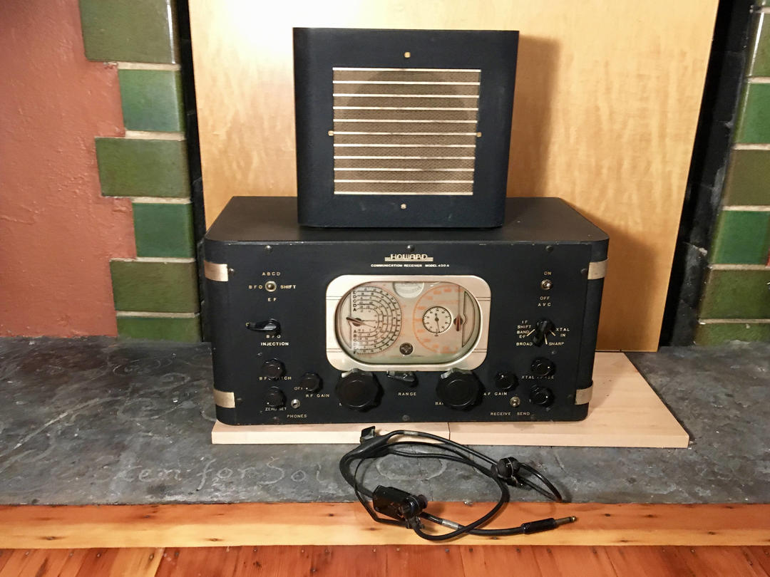 1938 Howard 450A 6-Band SW/AM Communications Receiver, Speaker, Headset ...