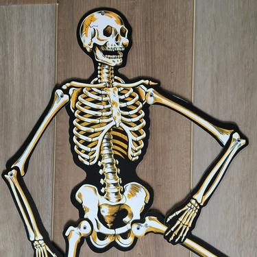 Vintage Articulated Glow In The Dark Beistle Skeleton, Halloween Decor ...