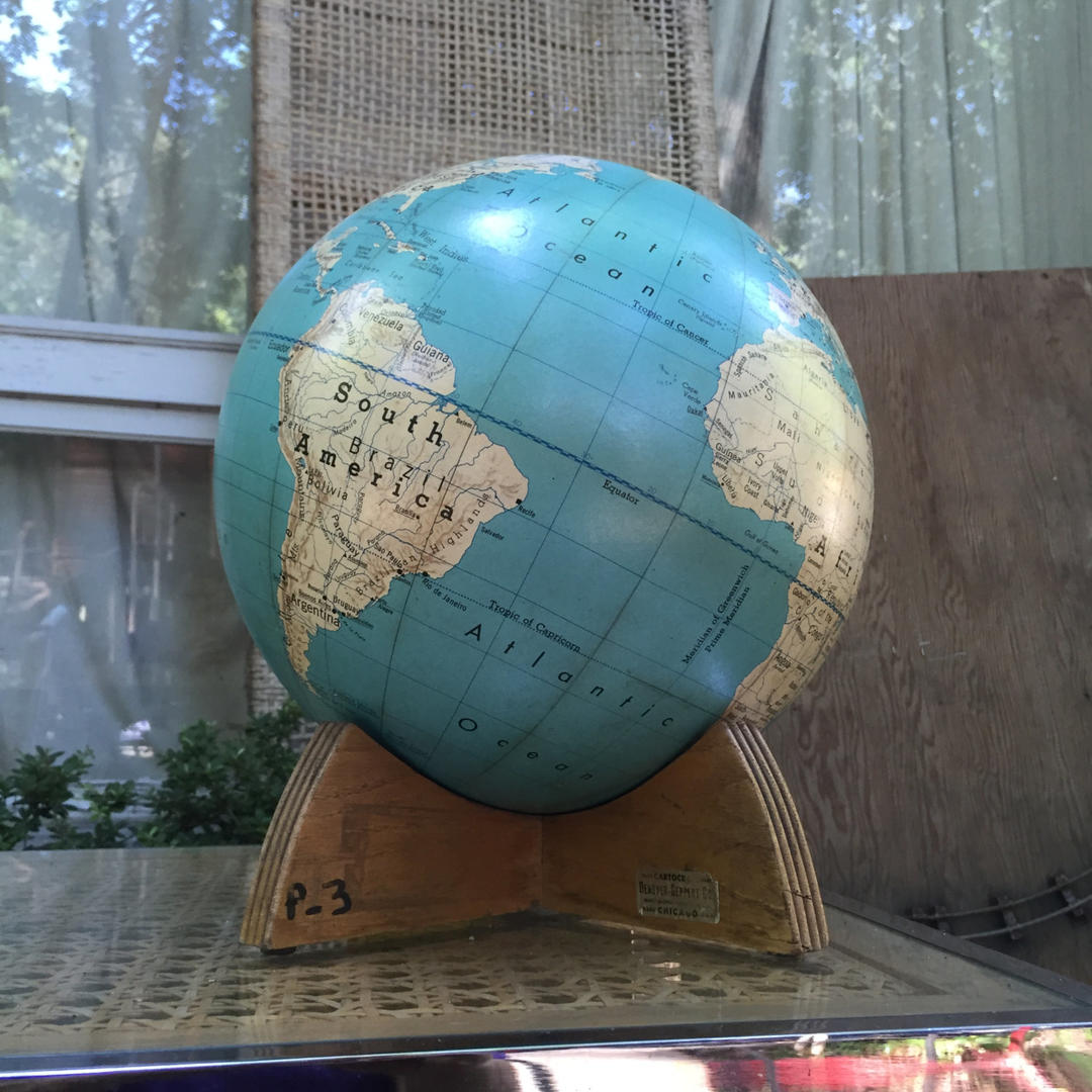 Denoyer Geppert Co. Globe on Wood Stand Mid-Century Modern | Brain ...