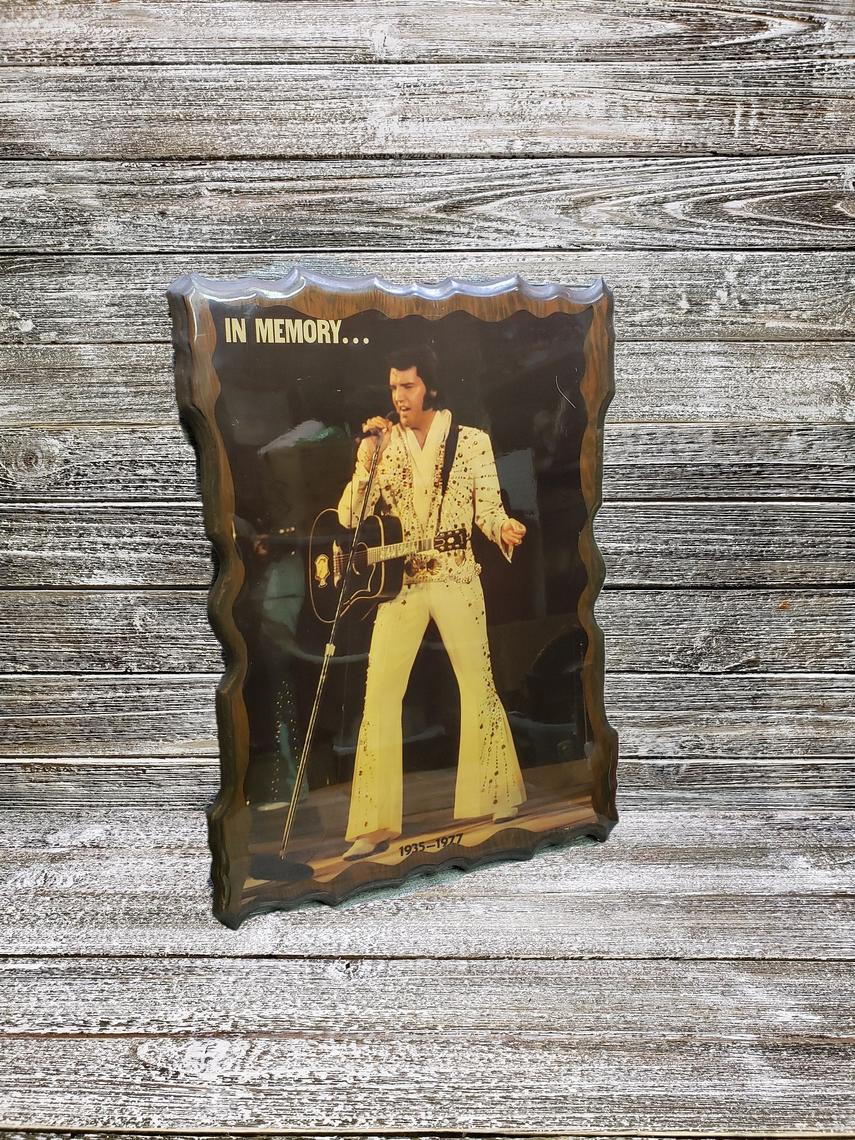 Vintage Elvis Wood Wall Plaque, In Memory of the King, 1970 | A GoGo ...