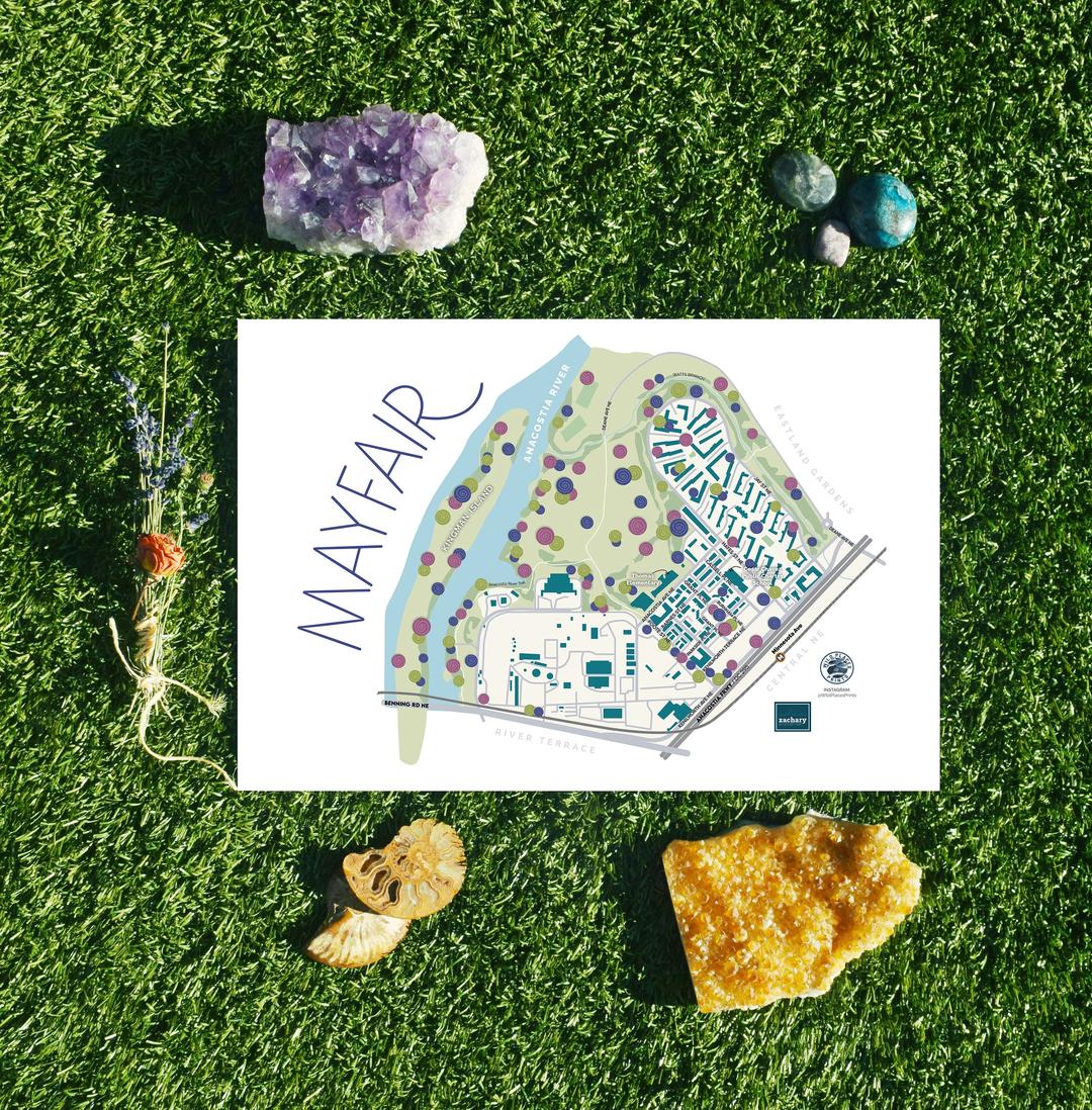 Mayfair DC Neighborhood map art print 11x17 Washington DC neighborhood ...