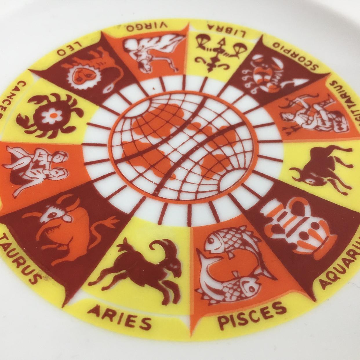 Vintage Zodiac Plate Horoscope 1970s Aries Pisces Aquarius | Check ...
