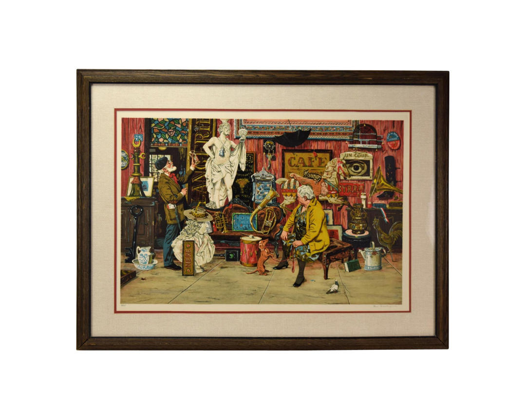 Illustrator Bruce Bomberger L/E Lithograph Antique Shop or Flea ...