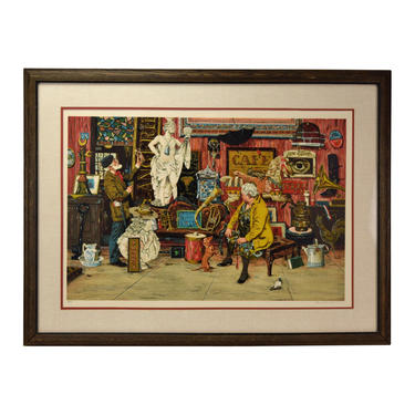 Illustrator Bruce Bomberger L/E Lithograph Antique Shop or Flea ...