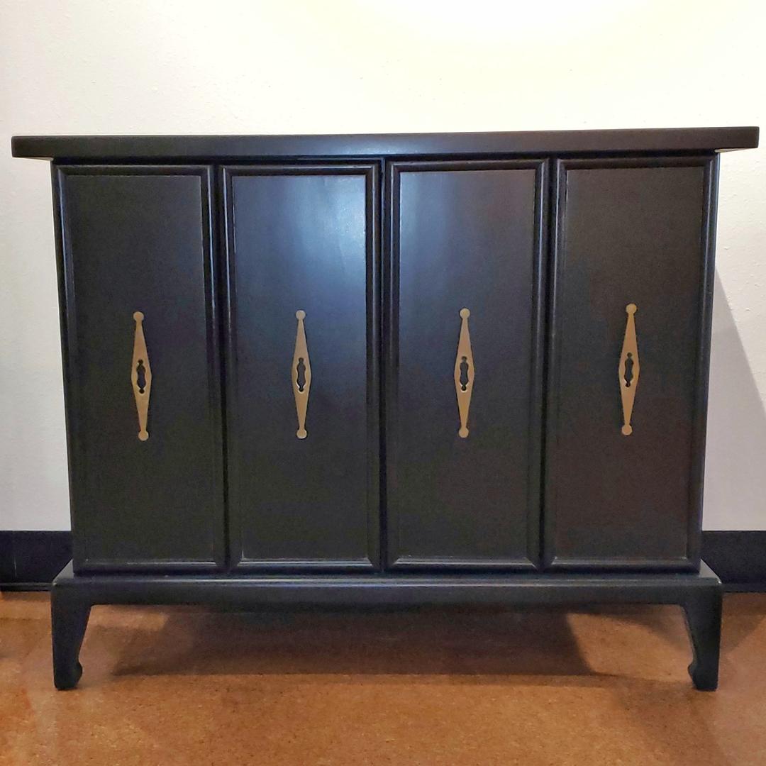 BLACK LACQUER RECORD CABINET | Modern Redux | Austin, TX