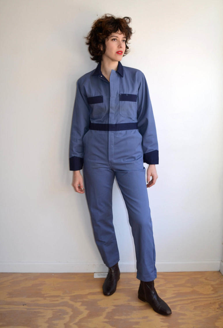 Vintage Coveralls/ Blue Mechanics Workwear Jumpsuit/ Overalls/ Small ...