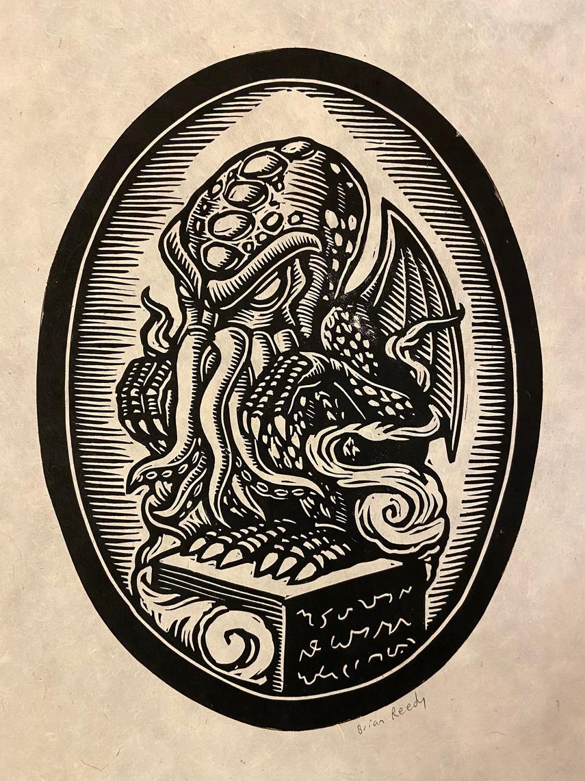 Cthulhu Block Print | Woodcut Emporium | Miami, FL