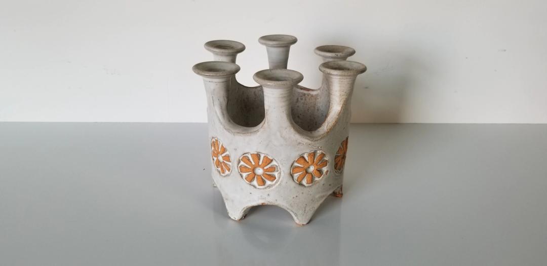 Hal Lasky Sculptural Art Puerto Rican Pottery Candelabra | Miami ...