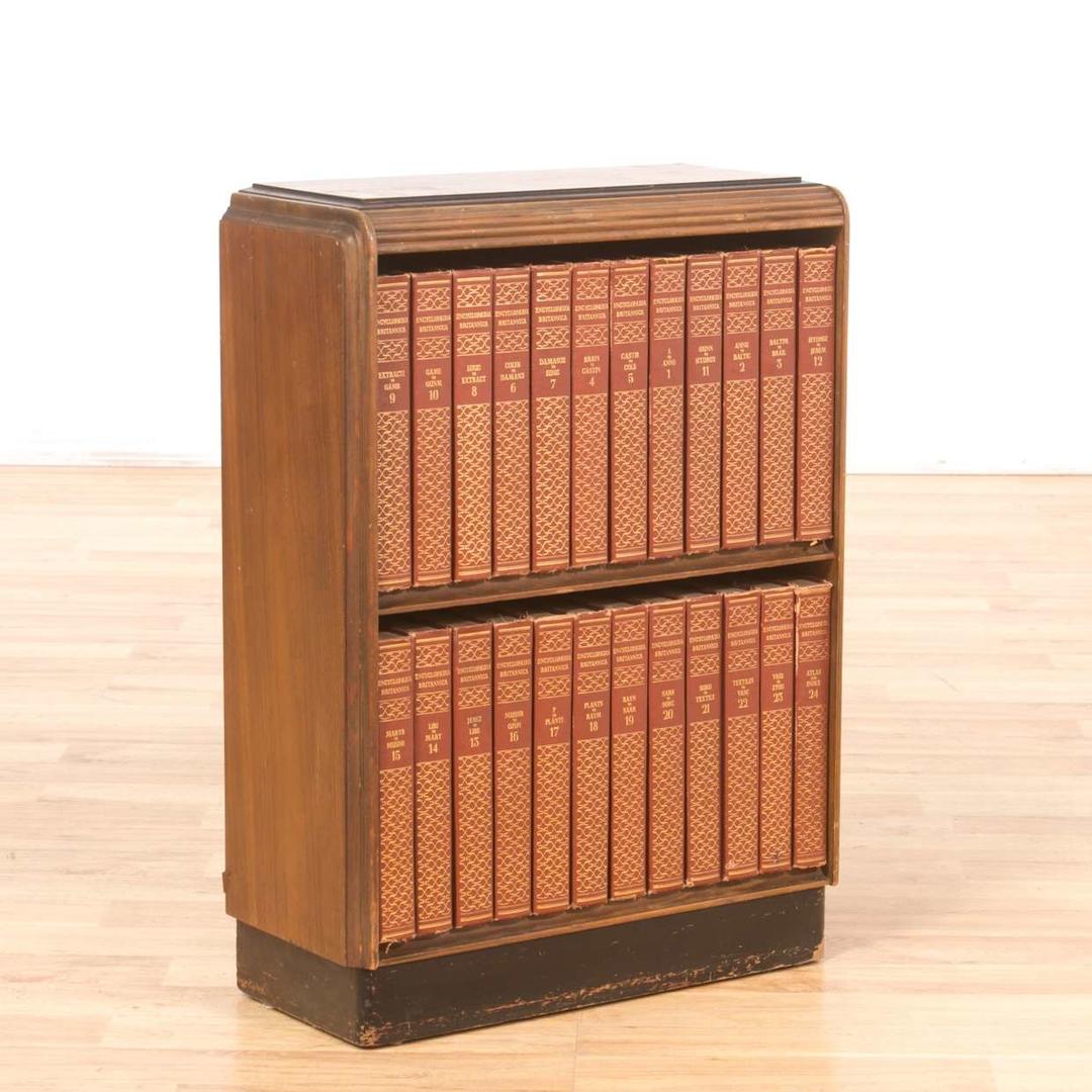 Encyclopedia Britannica Set W/ Art Deco Bookshelf | Loveseat (Los ...