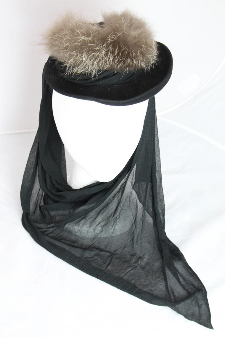 RARE Vintage Wimple 1930s 40s Hat Art Deco Black Mesh | Walk in Vintage ...
