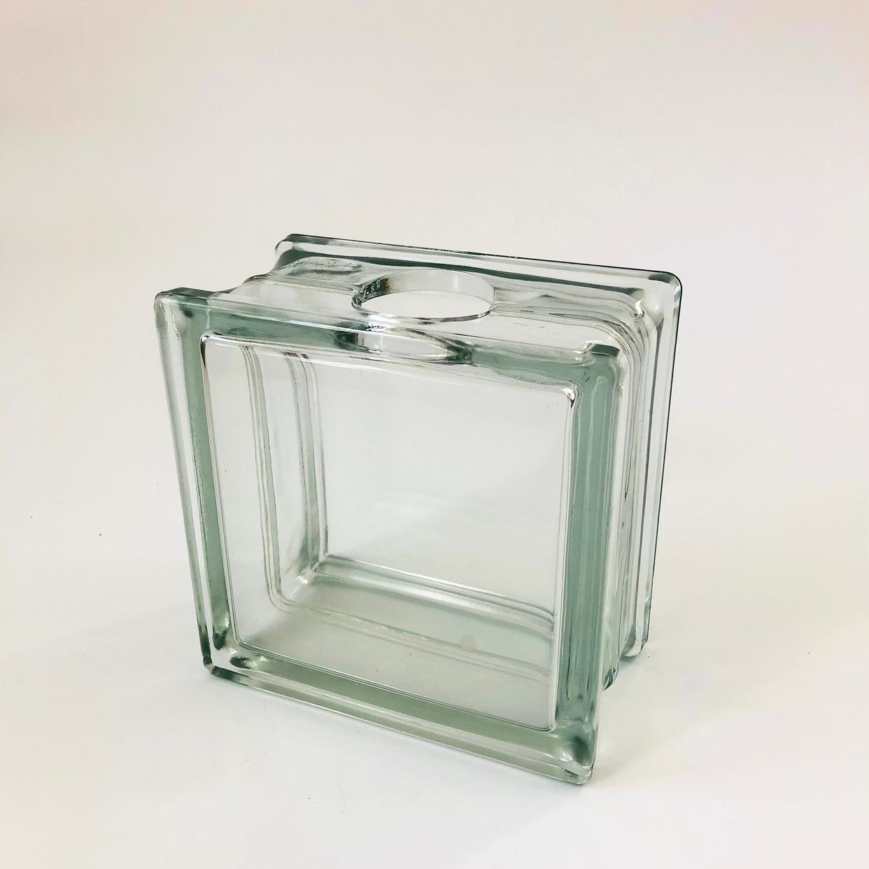 Vintage Square Glass Block Vase | Sergeant Sailor - Vallejo, CA | ATTIC