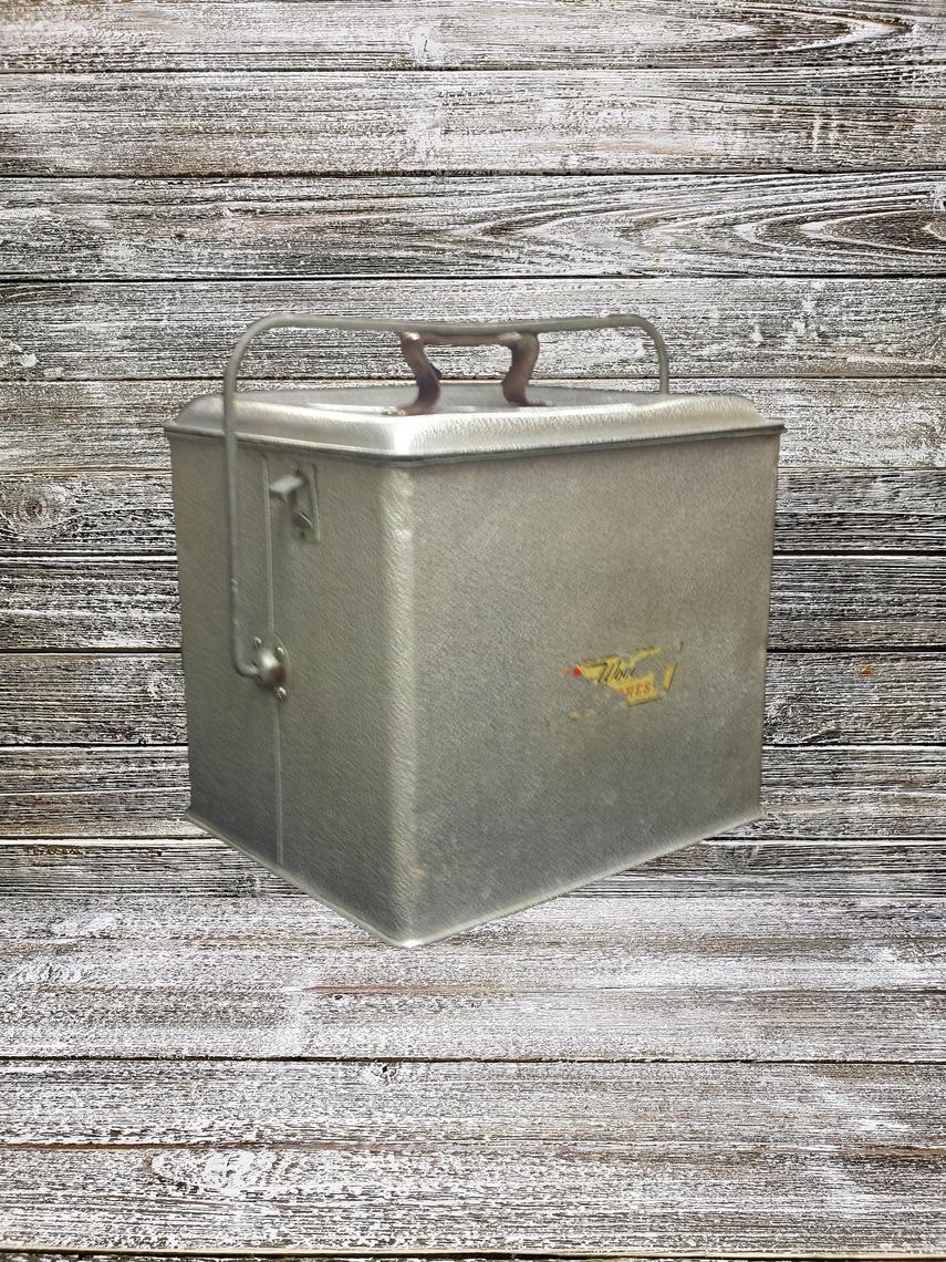 Vintage Silver Metal Cooler, 1950's Poloron Fiberglass Cooler, Beer ...